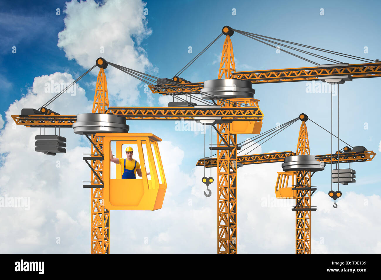 Construction crane operated by the operator Stock Photo - Alamy