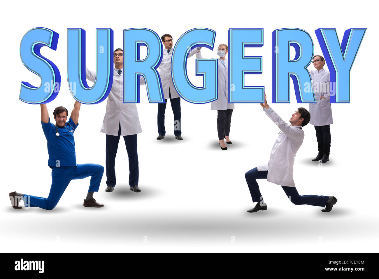 Group of doctors holding surgery letters Stock Photo - Alamy