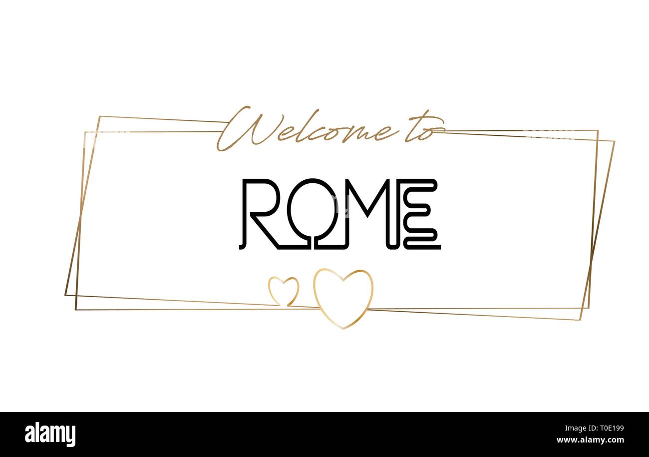 Rome Welcome to text Neon lettering typography. Word for logotype ...