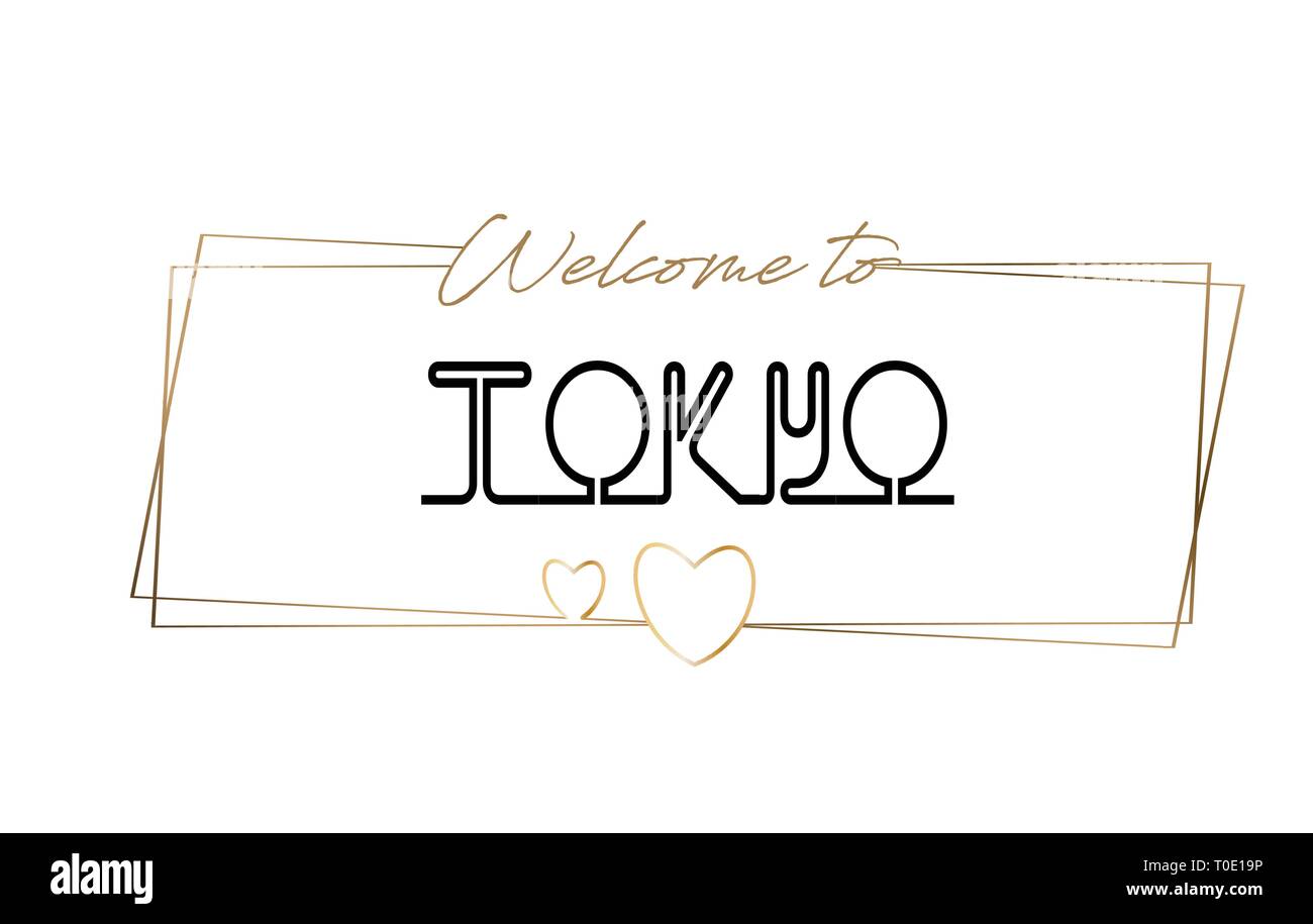 Tokyo Welcome to text Neon lettering typography. Word for logotype ...