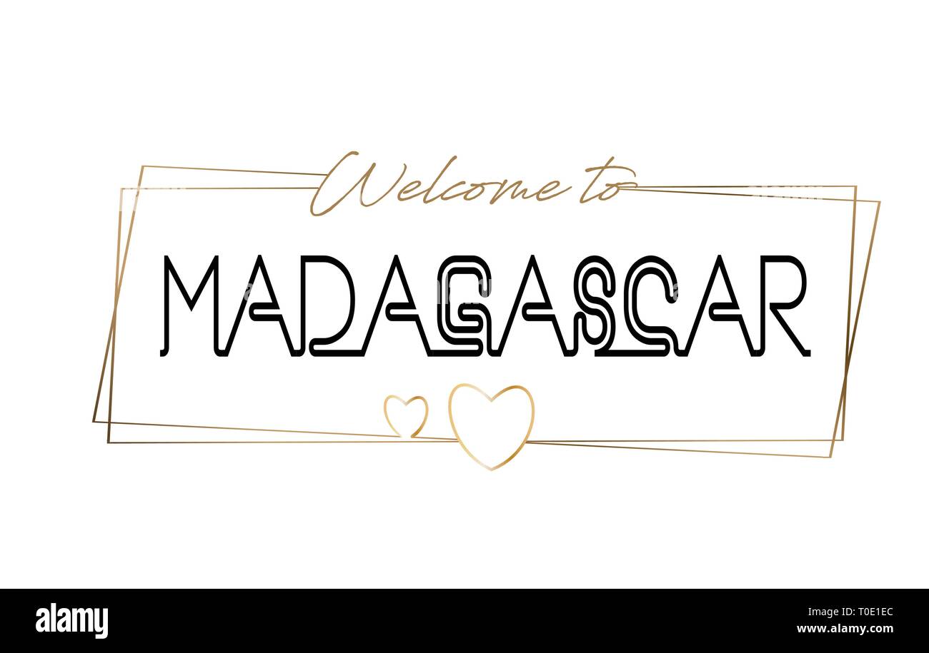 Madagascar Welcome to text Neon lettering typography. Word for logotype ...