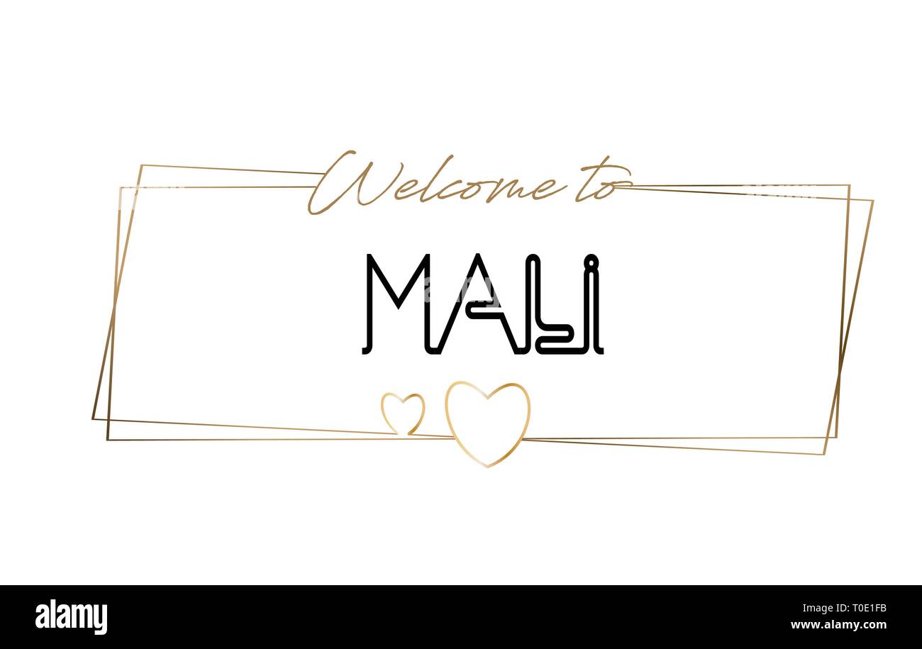 Mali Welcome to text Neon lettering typography. Word for logotype ...