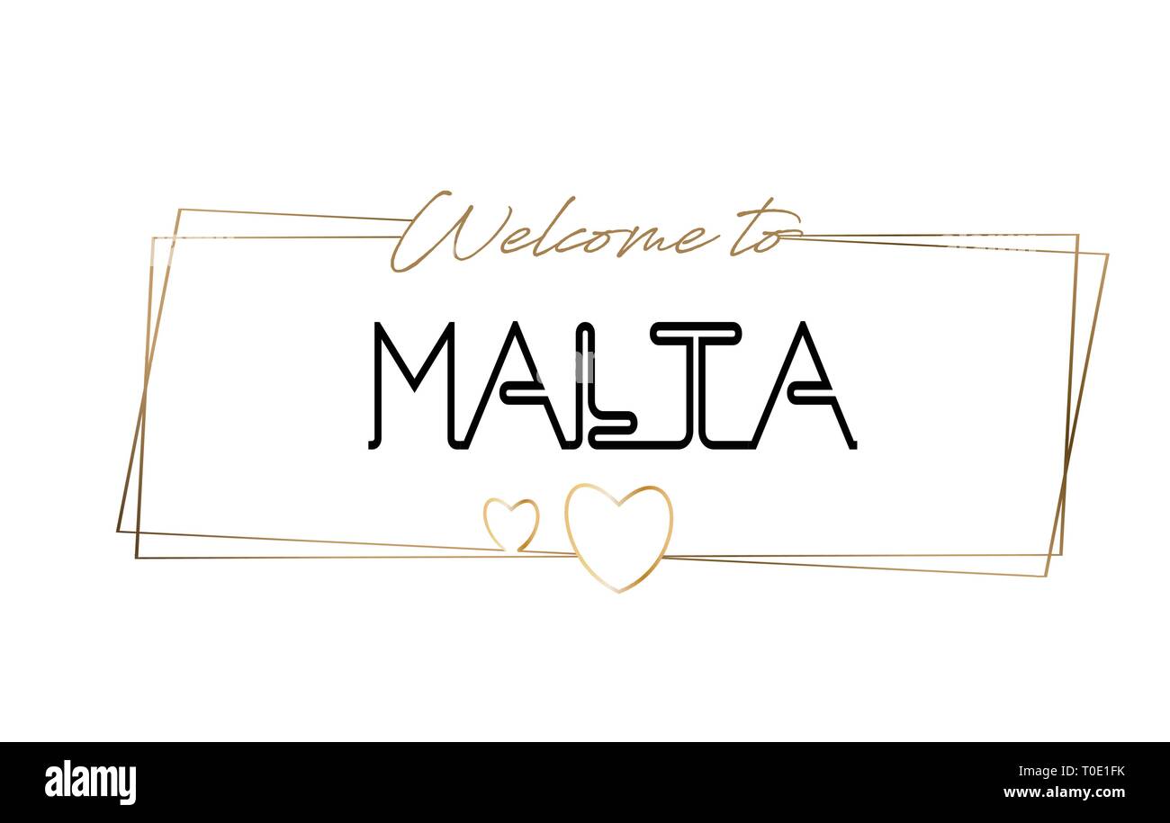 Malta Welcome to text Neon lettering typography. Word for logotype ...
