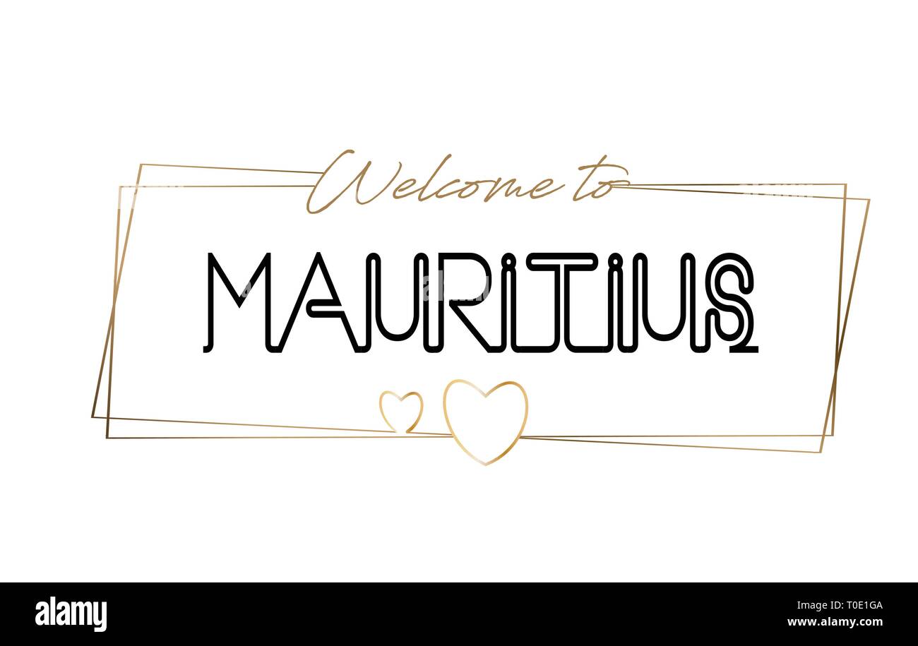 Mauritius Welcome to text Neon lettering typography. Word for logotype ...