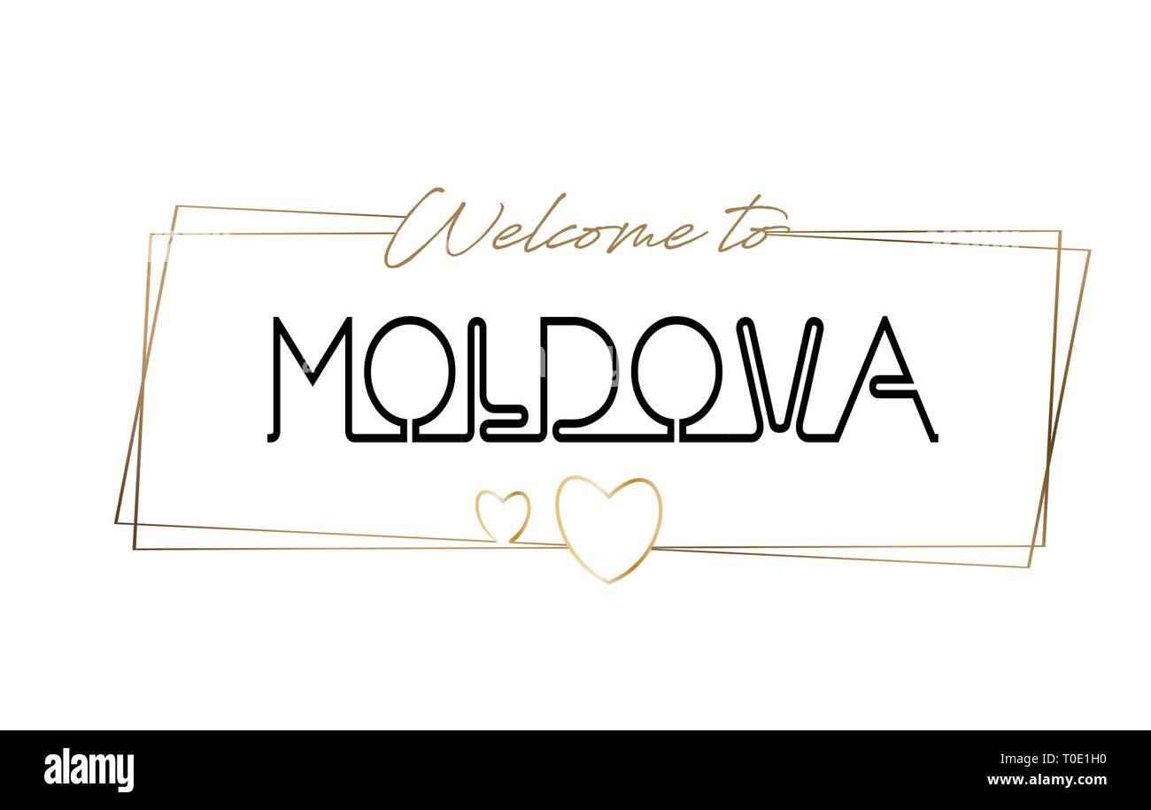 Moldova Welcome to text Neon lettering typography. Word for logotype ...