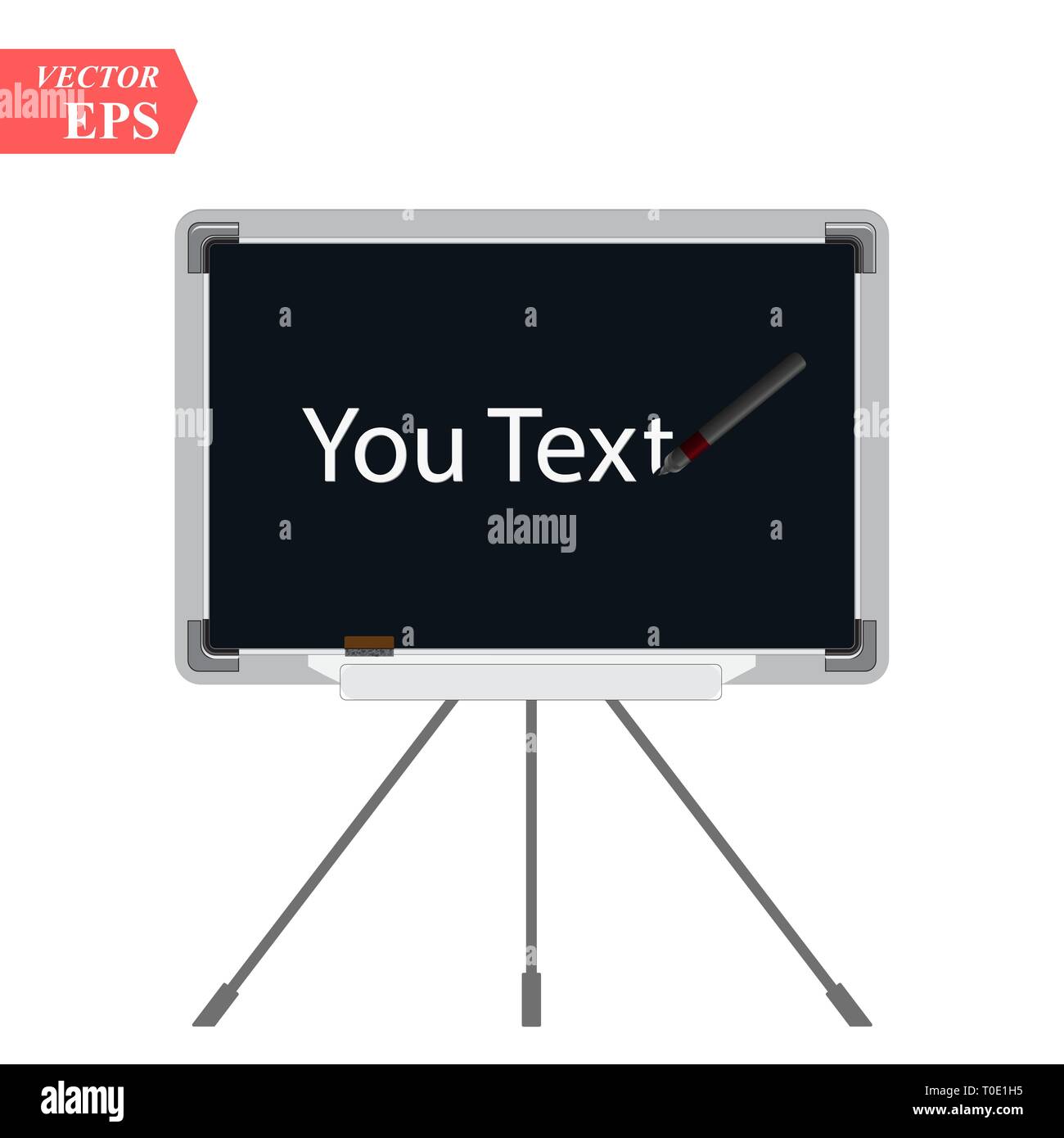 Your text black board isolated on white photo-realistic vector ...