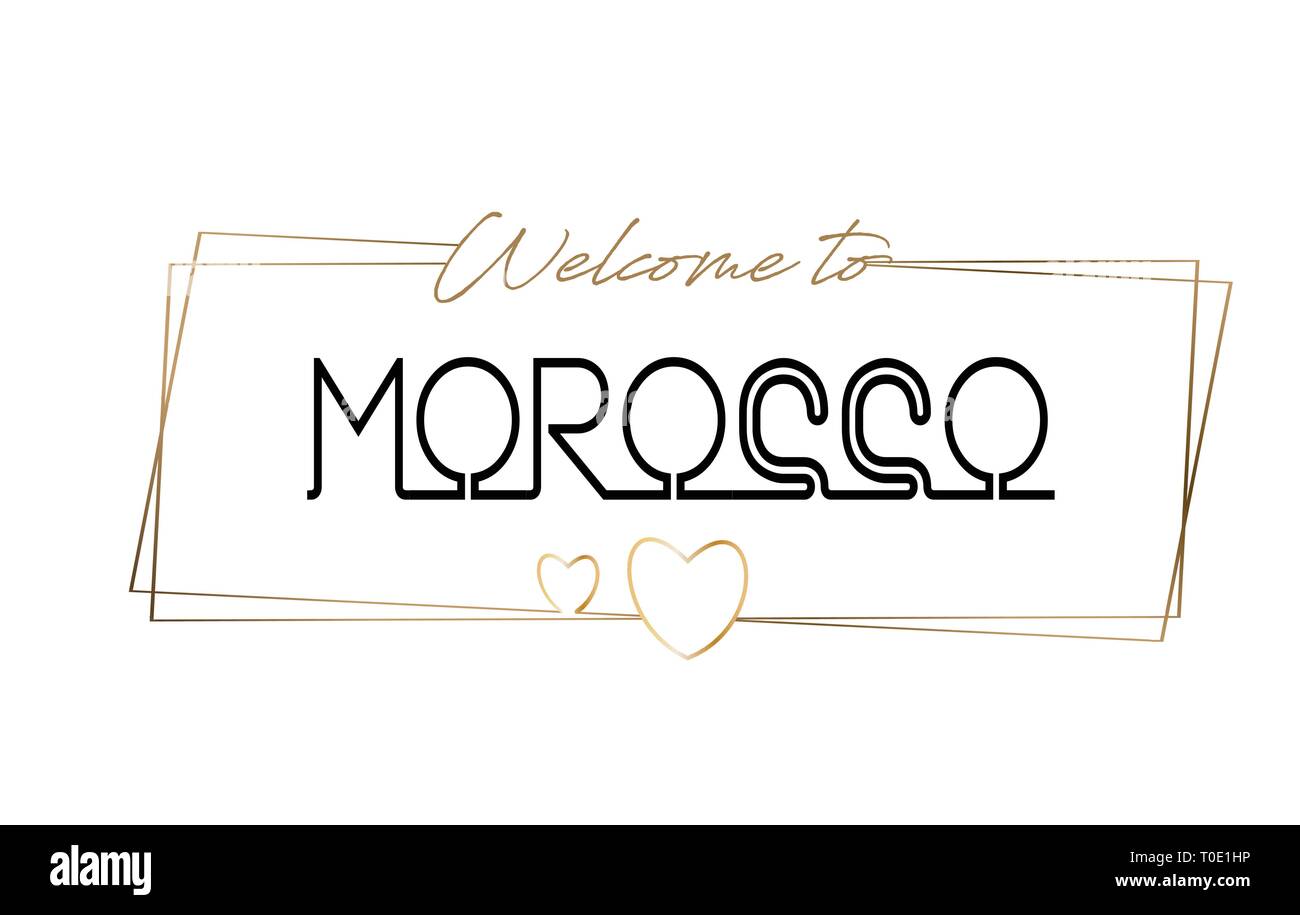 Morocco Welcome to text Neon lettering typography. Word for logotype ...