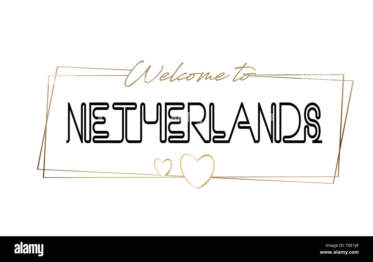 Netherlands Welcome to text Neon lettering typography. Word for ...