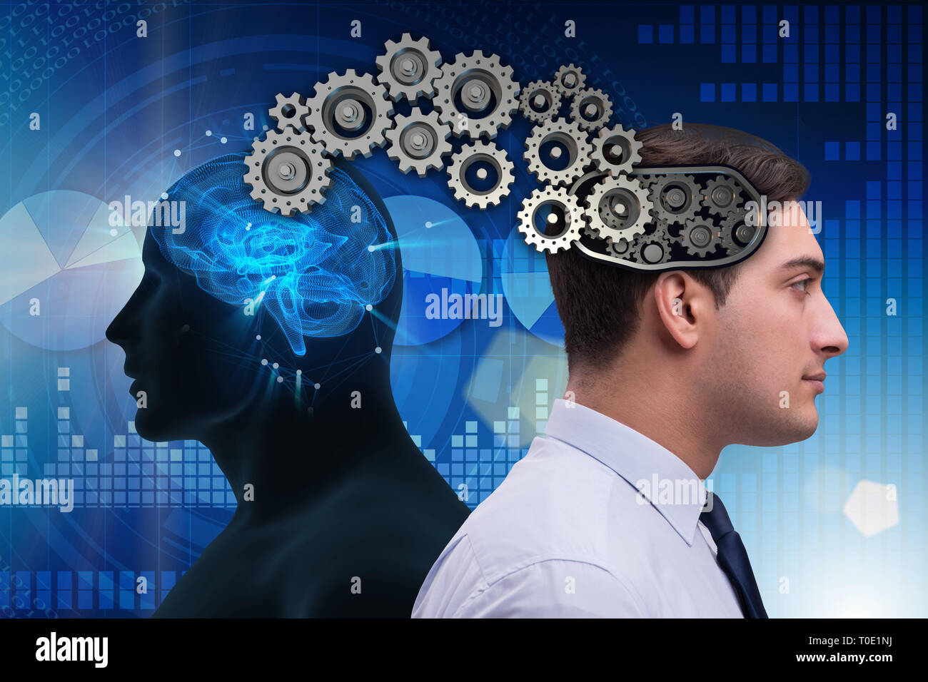 Cognitive computing concept as future technology with businessman Stock ...