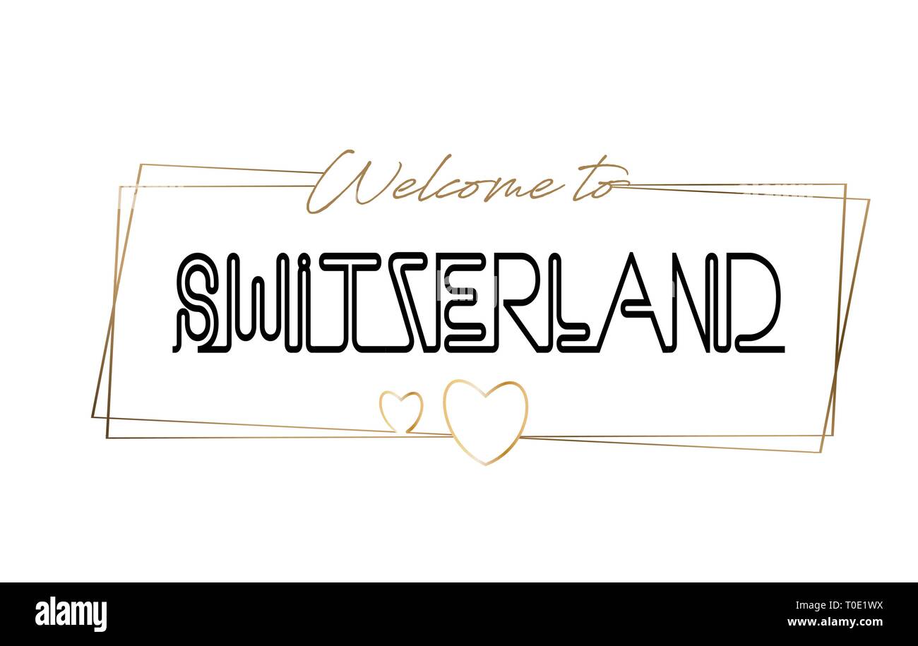 Switzerland Welcome to text Neon lettering typography. Word for ...