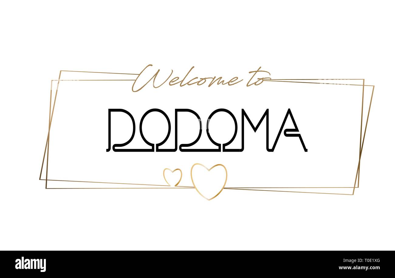 Dodoma Welcome to text Neon lettering typography. Word for logotype ...