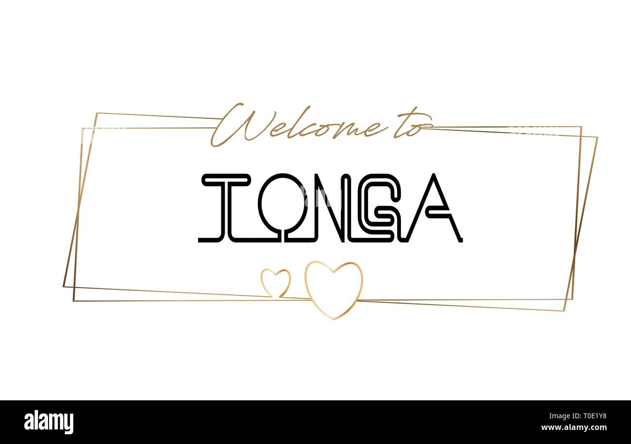 Tonga Welcome to text Neon lettering typography. Word for logotype ...