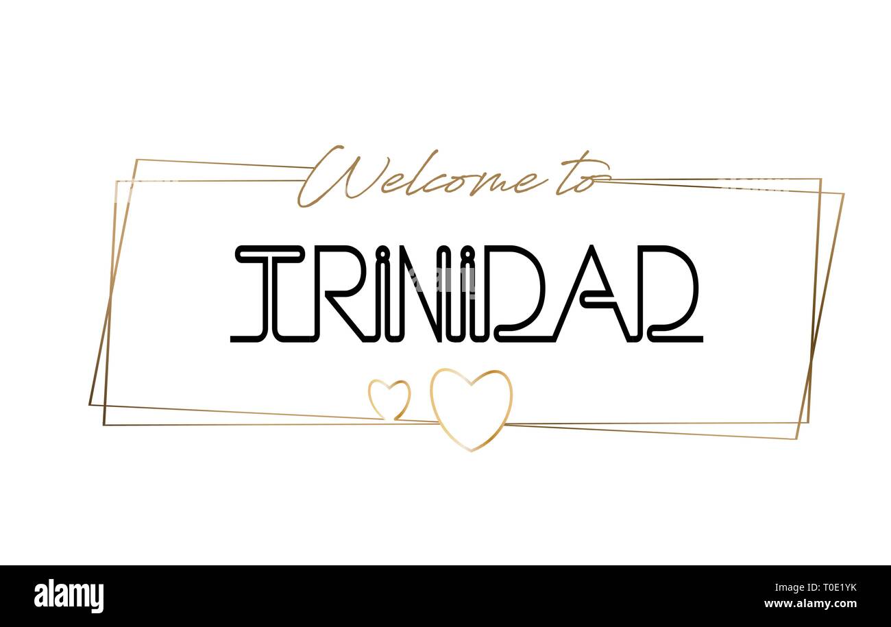 Trinidad Welcome to text Neon lettering typography. Word for logotype ...
