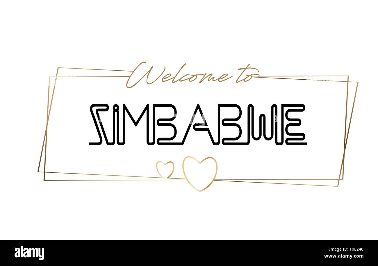 Zimbabwe Welcome to text Neon lettering typography. Word for logotype ...