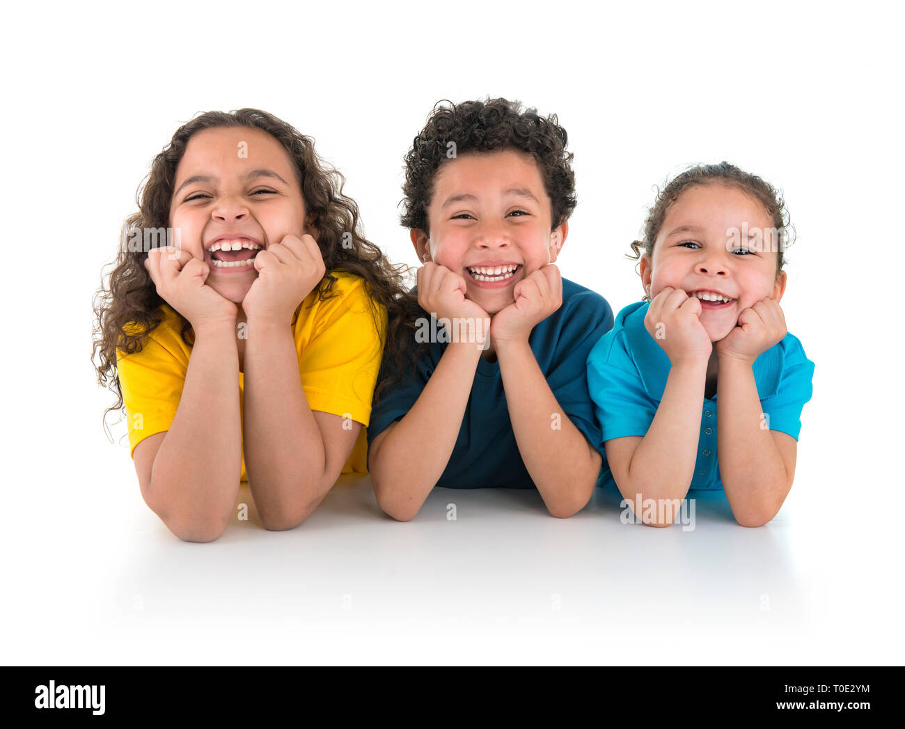 Group of Happy Kids Laughing Isolated on White Background Stock Photo ...