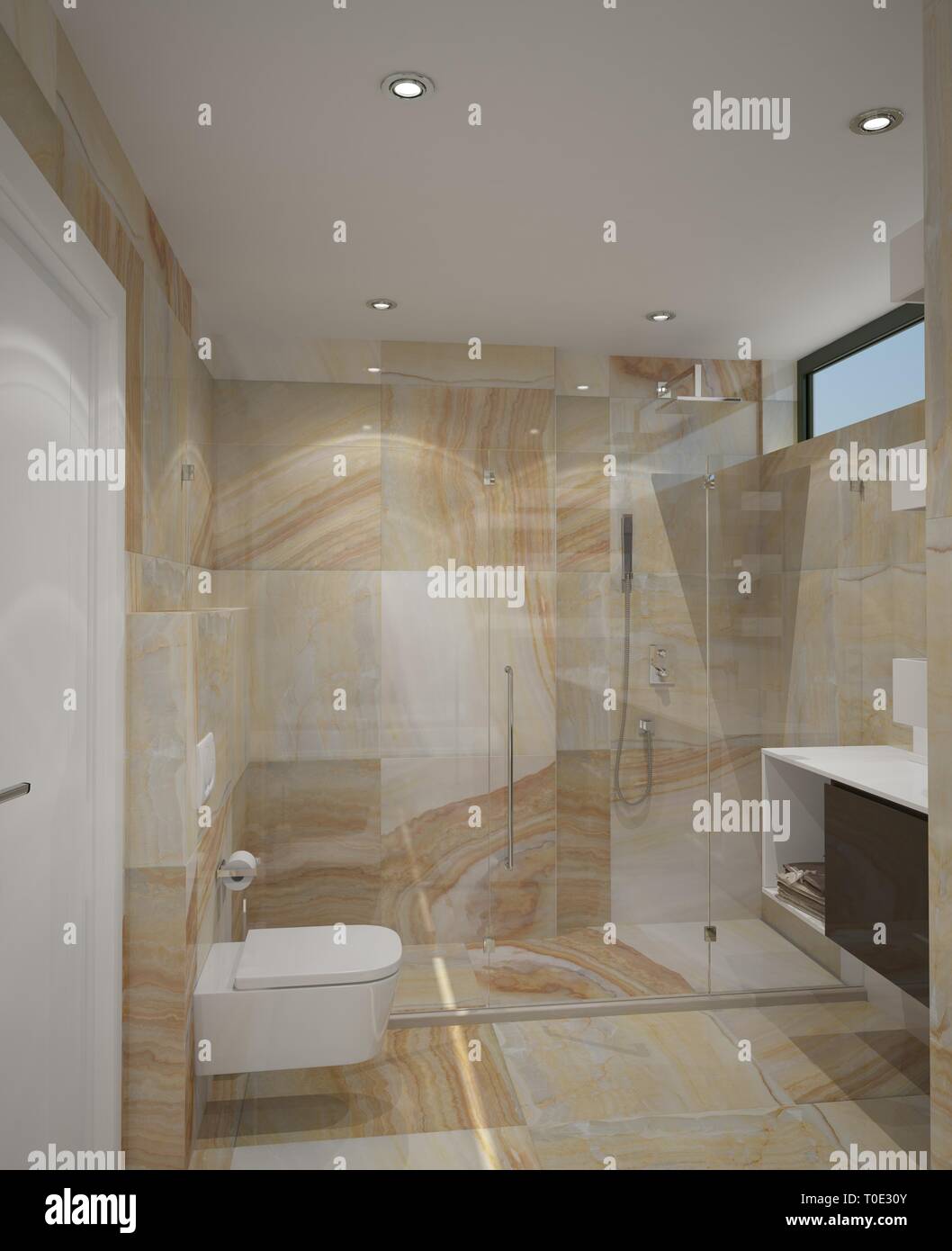 3d bathroom render Stock Photo - Alamy
