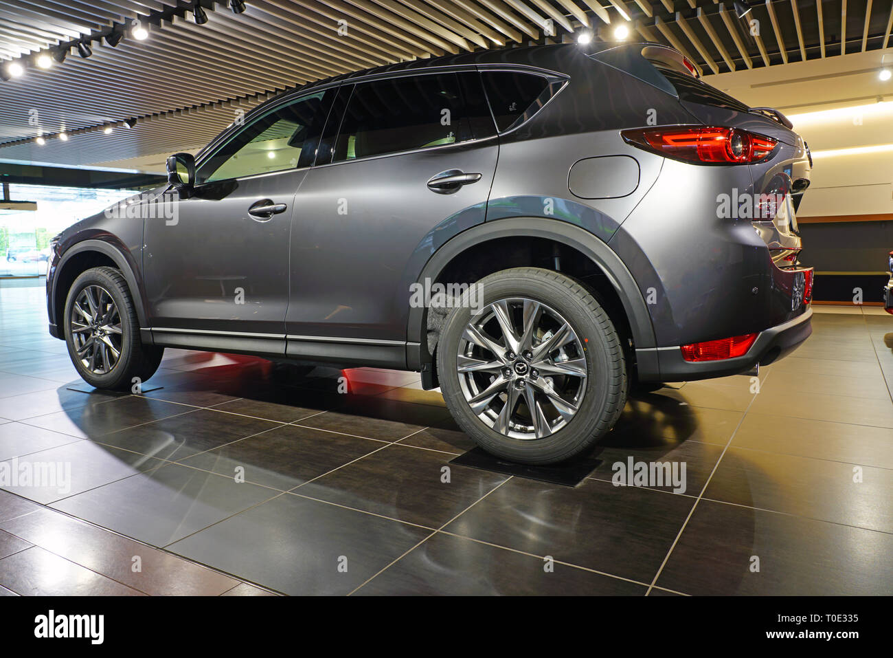 HIROSHIMA, JAPAN -26 FEB 2019- View of the Mazda Headquarters Building ...