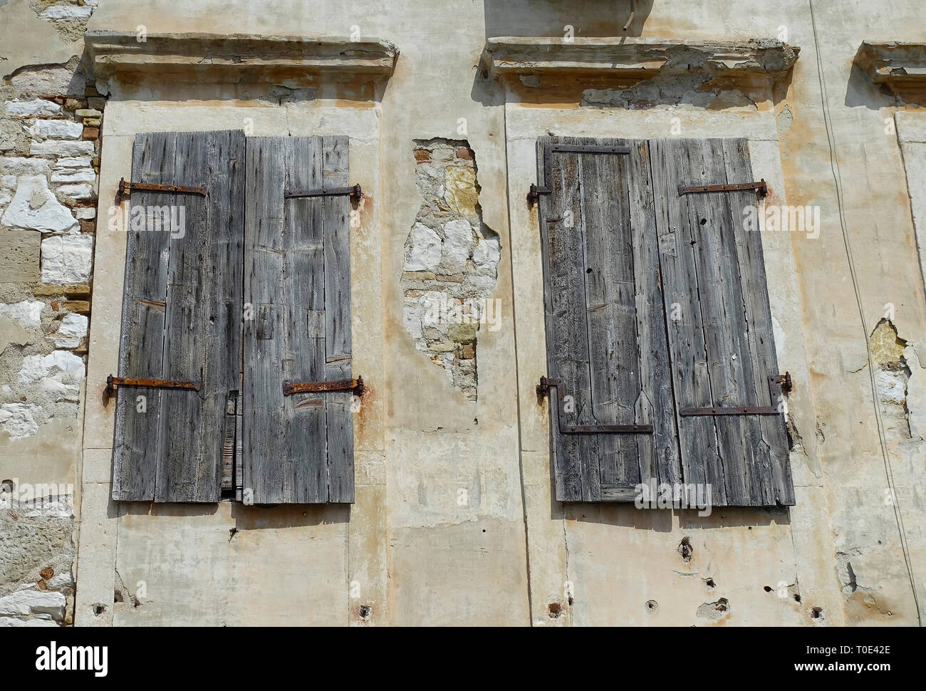 Old window shutters in Greece, Europe Stock Photo - Alamy