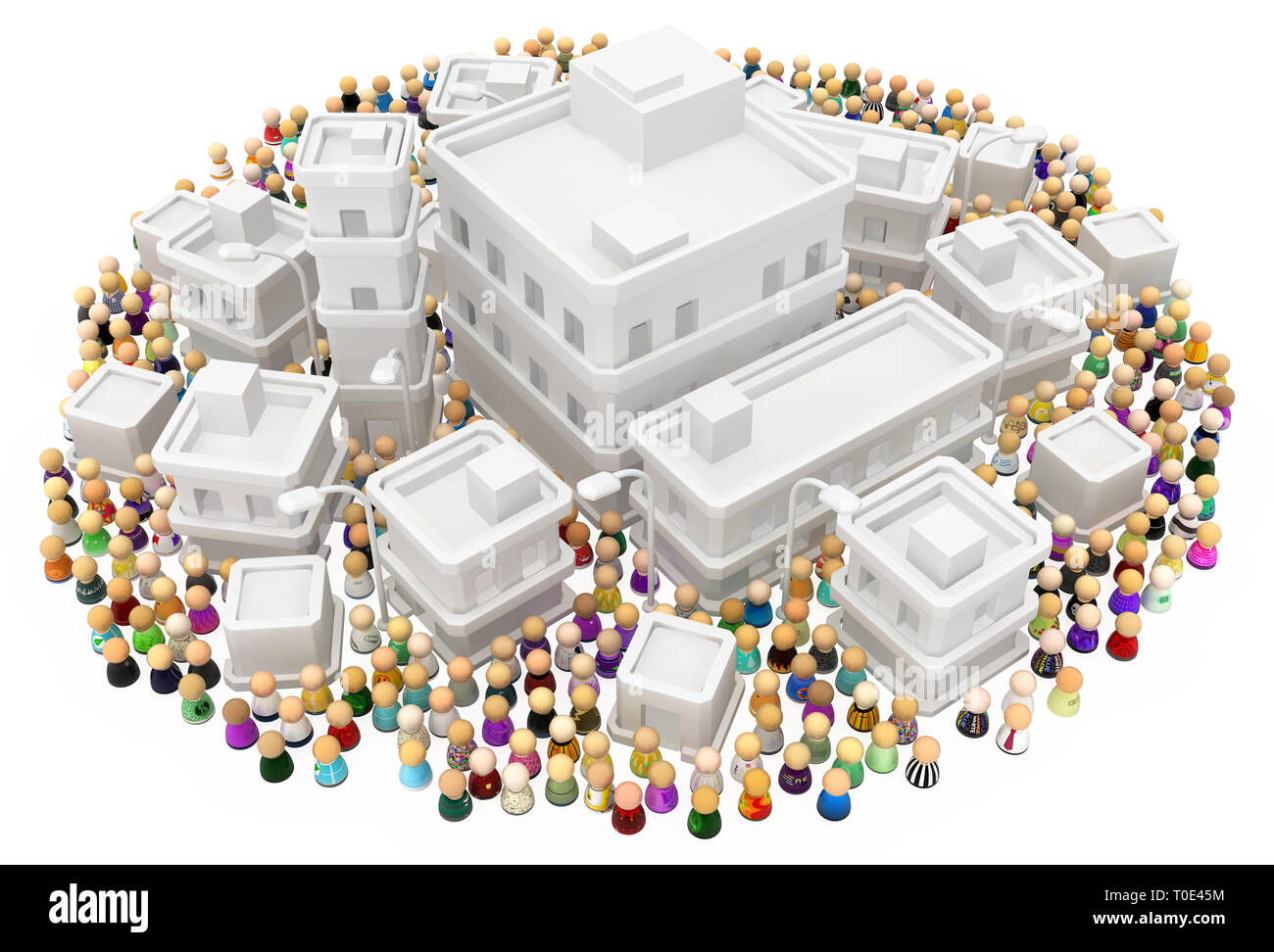 Cartoon people crowd Cut Out Stock Images & Pictures - Alamy
