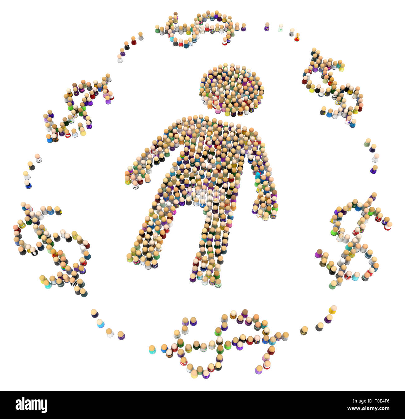 Crowd people money shape hi-res stock photography and images - Alamy