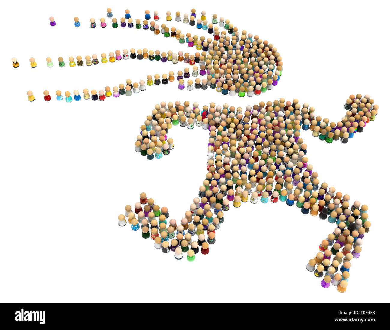 Crowd running Cut Out Stock Images & Pictures - Alamy