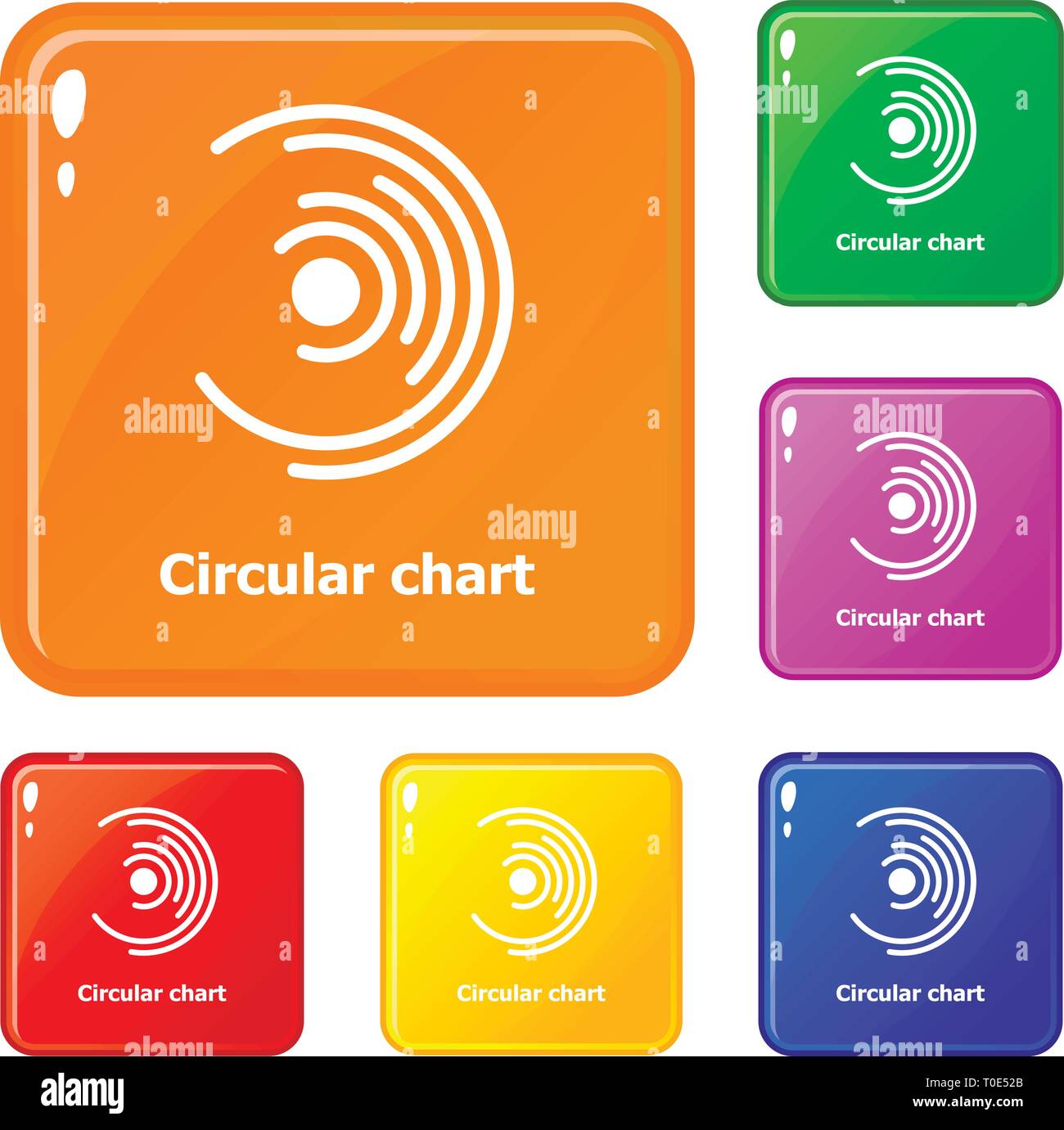 Circular chart icons set vector color Stock Vector Image & Art - Alamy