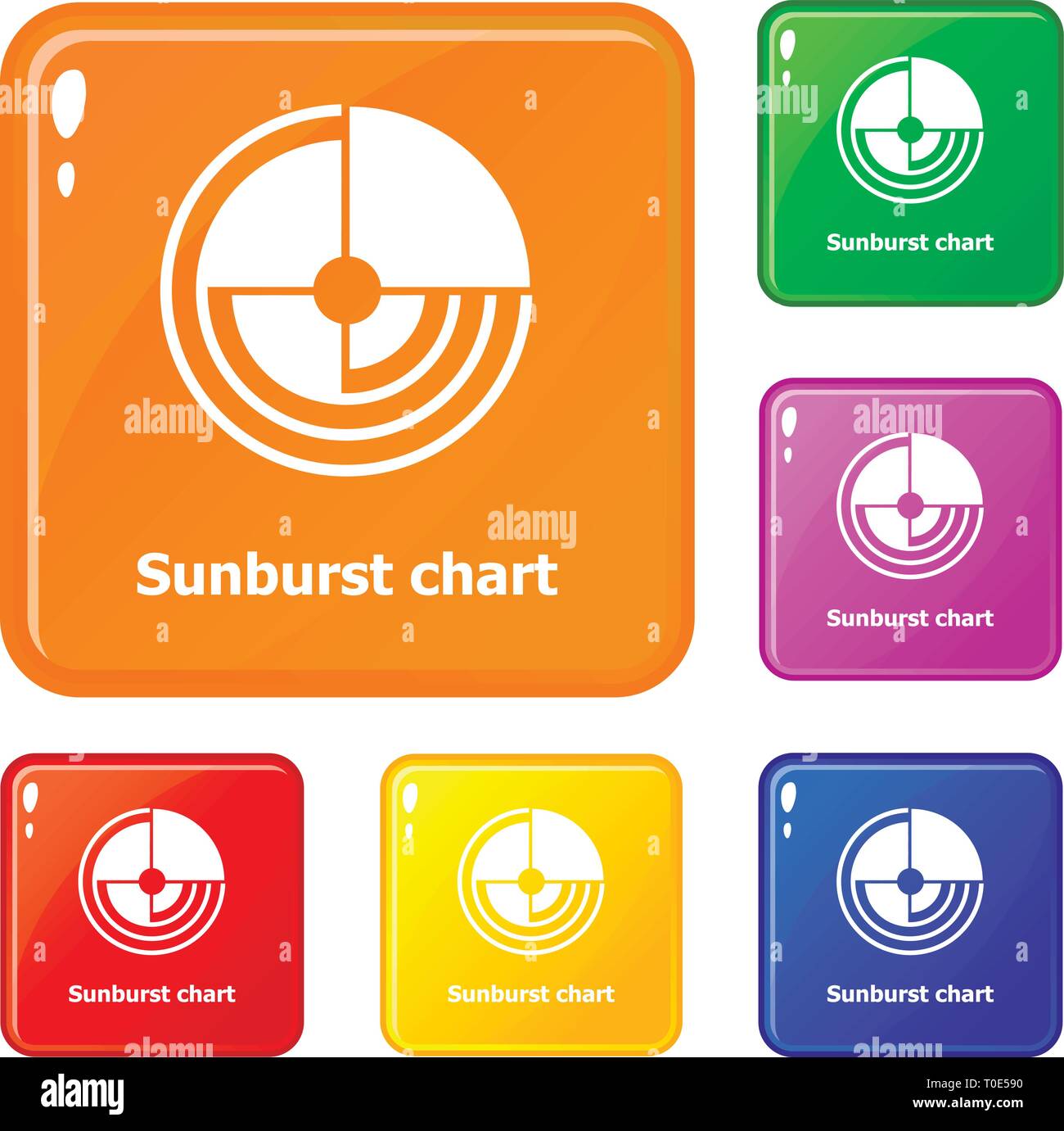 Sunburst chart icons set vector color Stock Vector Image & Art - Alamy