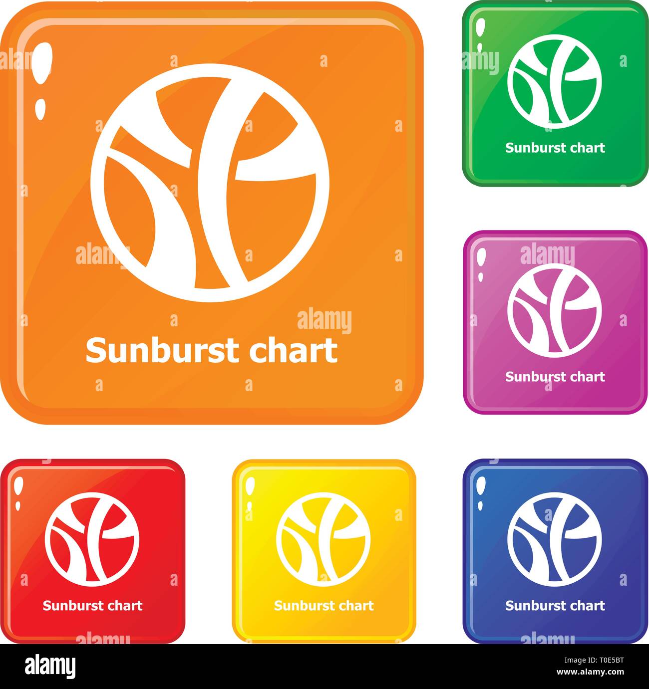 Sunburst chart icons set vector color Stock Vector Image & Art - Alamy