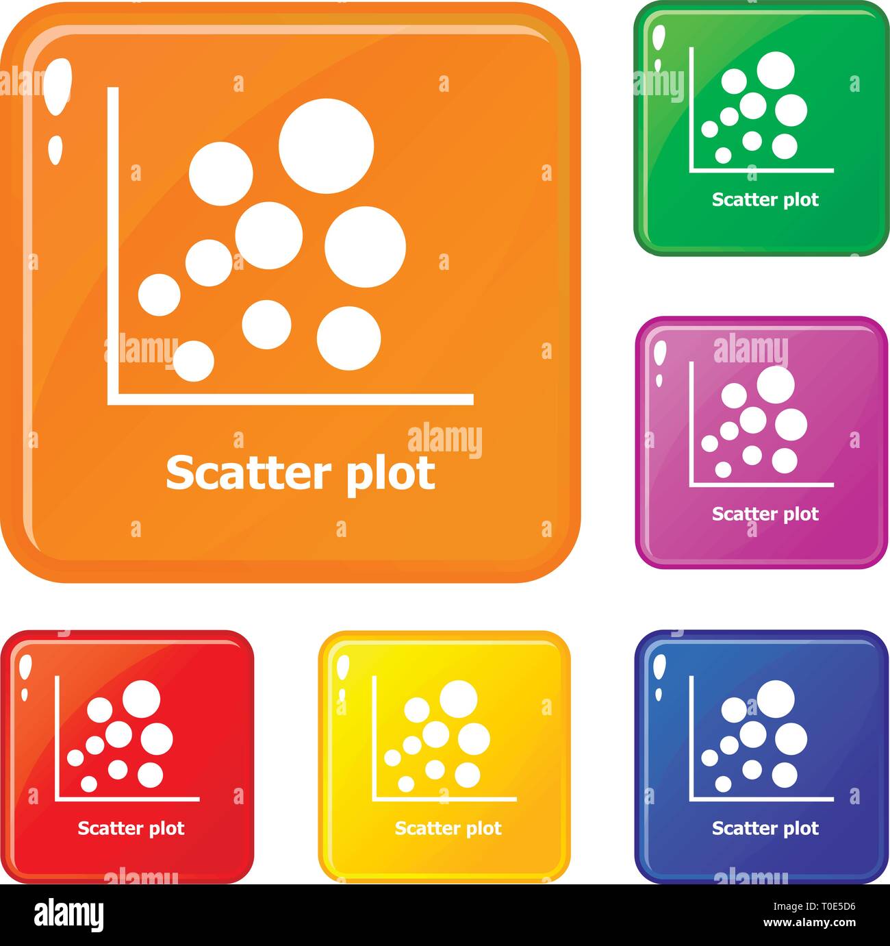 Scatter plot icons set vector color Stock Vector Image & Art - Alamy