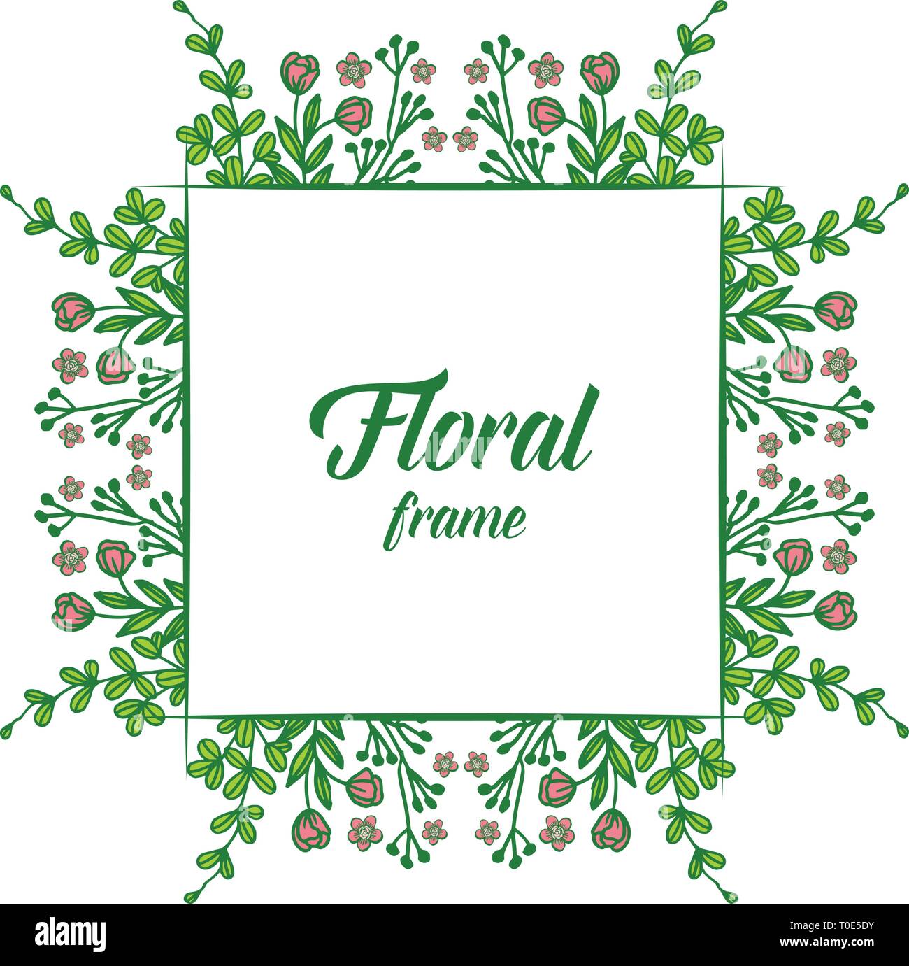 Vector illustration design for invitation with leaf flower frames hand ...