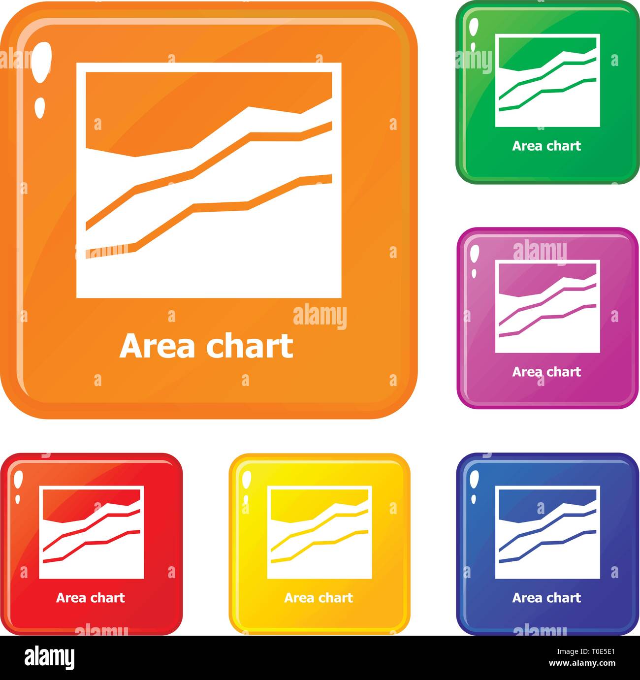 Area chart icons set vector color Stock Vector Image & Art - Alamy