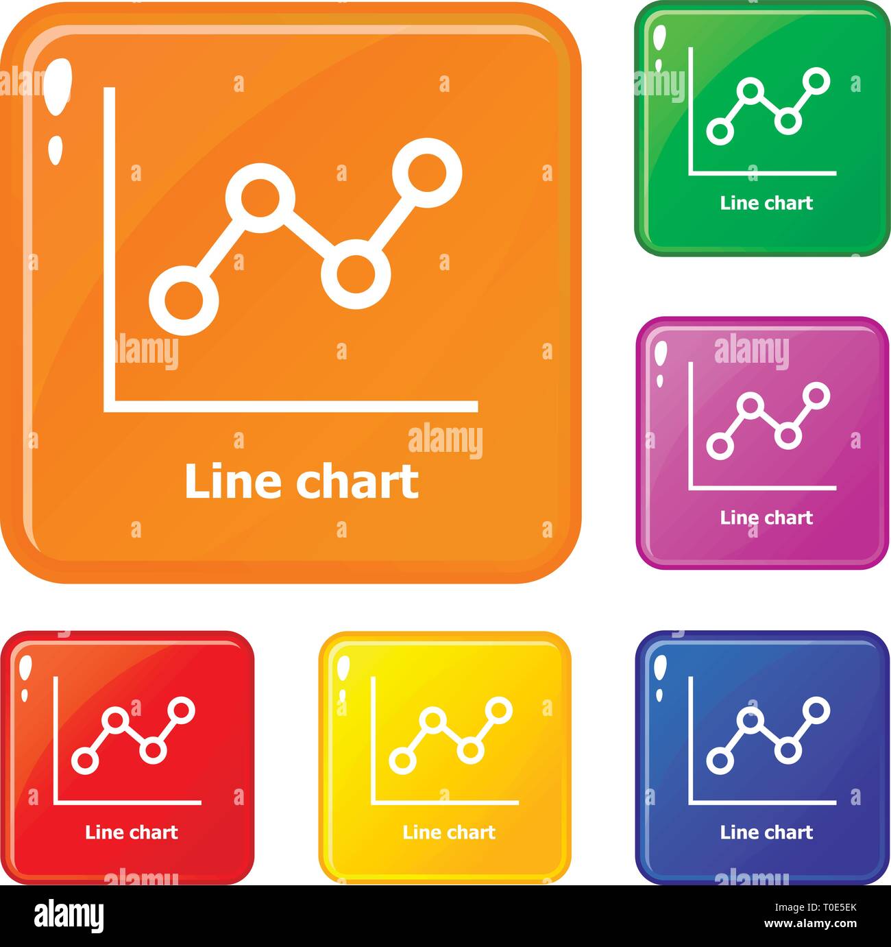 Line chart icons set vector color Stock Vector Image & Art - Alamy