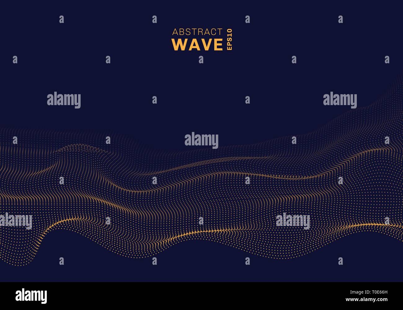 Abstract 3d Dynamic Particles Glowing Dots Wave On Dark Background Big