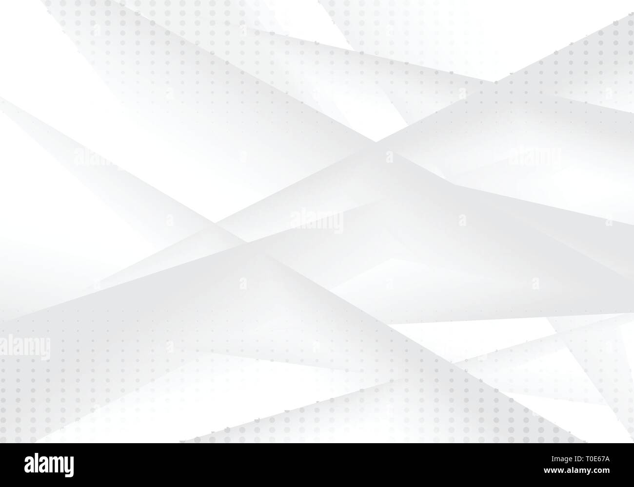 Abstract geometric gray and white gradient color background with dots ...