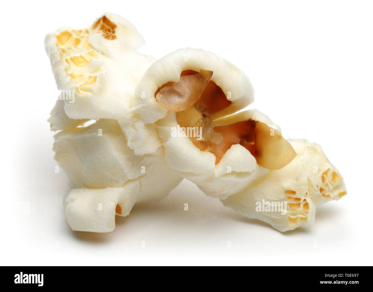 Single popcorn isolated on white background Stock Photo - Alamy
