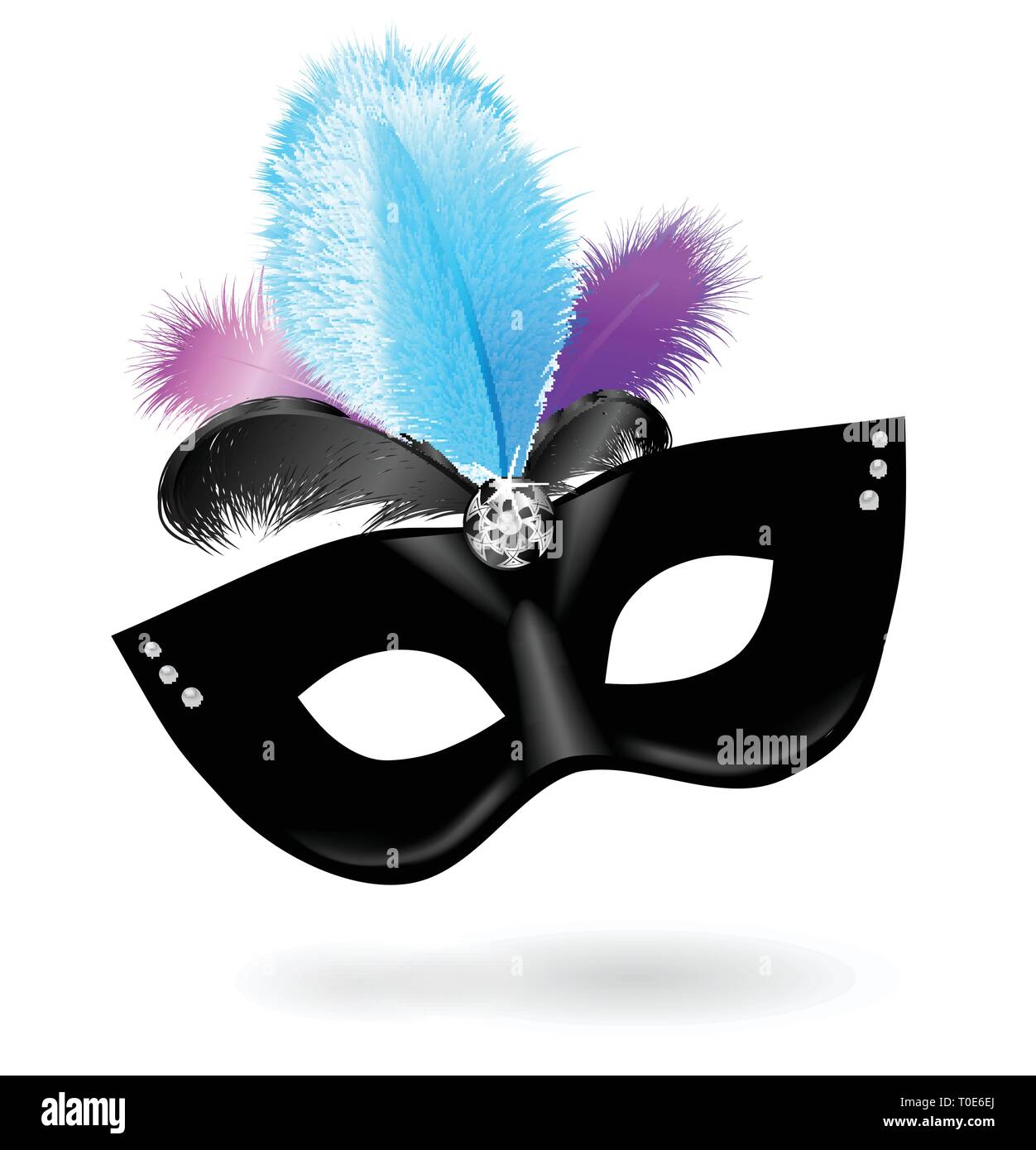 Carnival mask on black Stock Vector Images - Alamy