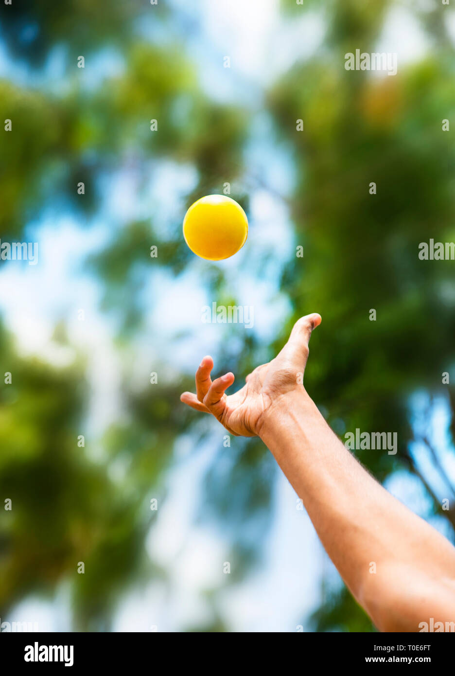 Stress ball in air Stock Photo - Alamy