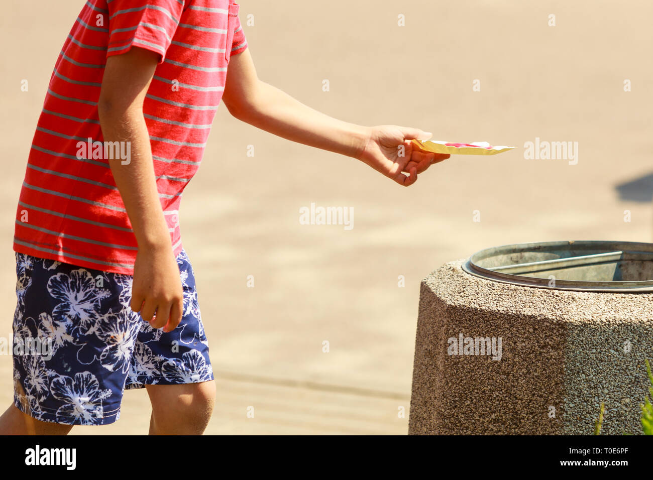 Sweets and candy food. Little boy kid with sweet meal outdoor. Male ...