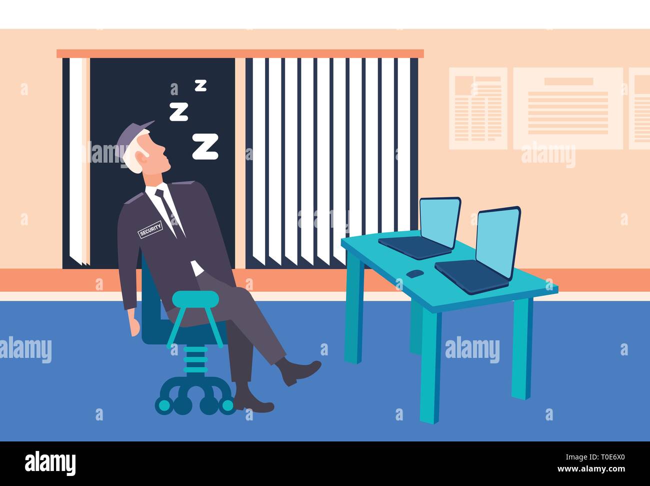 Security guard sleeping in chair hi-res stock photography and images ...