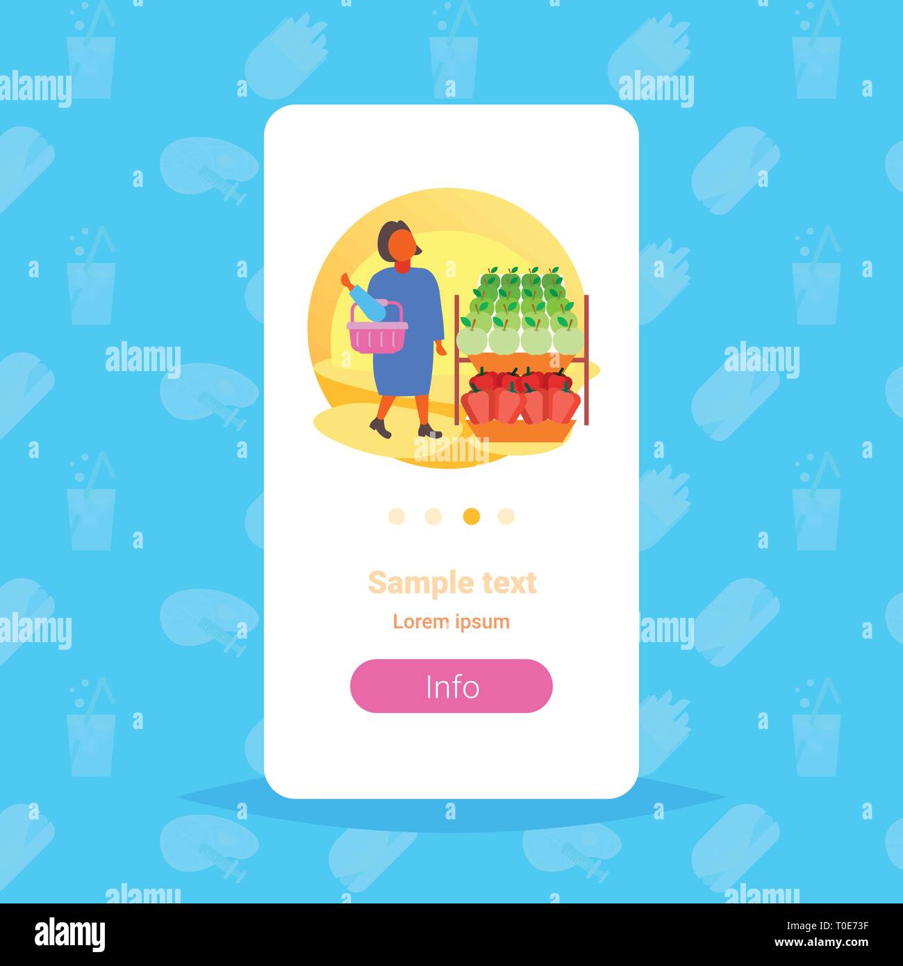 woman customer holding basket choosing food big grocery shop ...