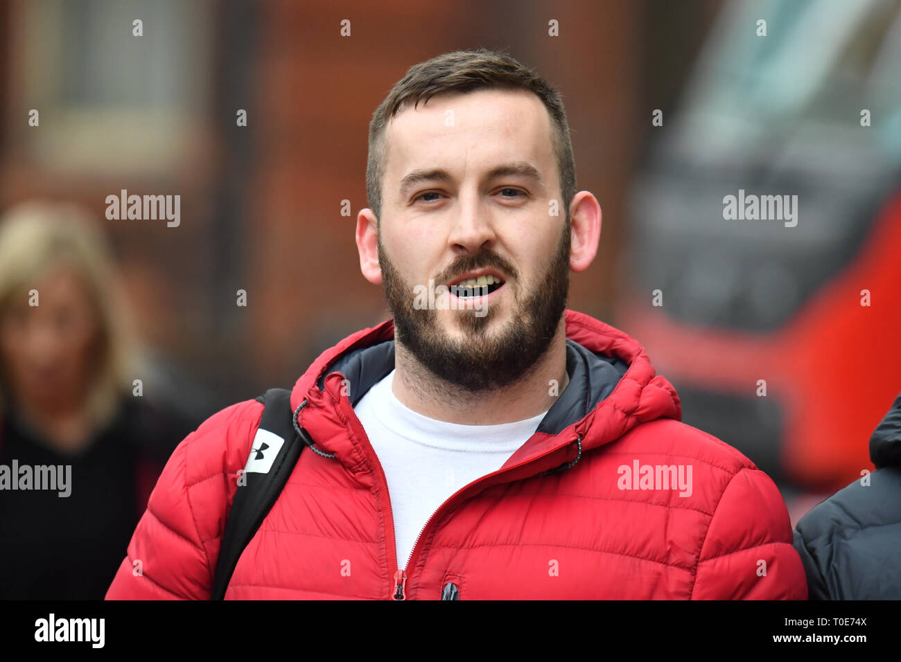 James goddard arrives at westminster magistrates court hi-res stock ...