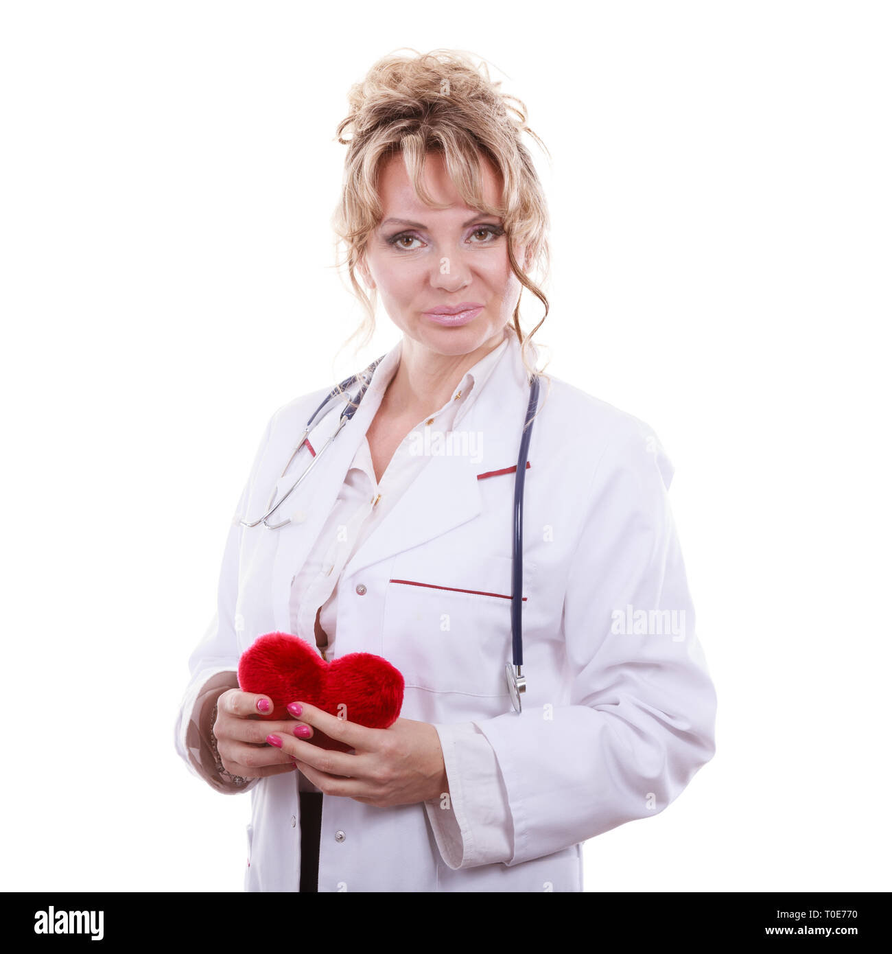 Periodic examinations. Cardiology concept. Female cardiologist holding ...