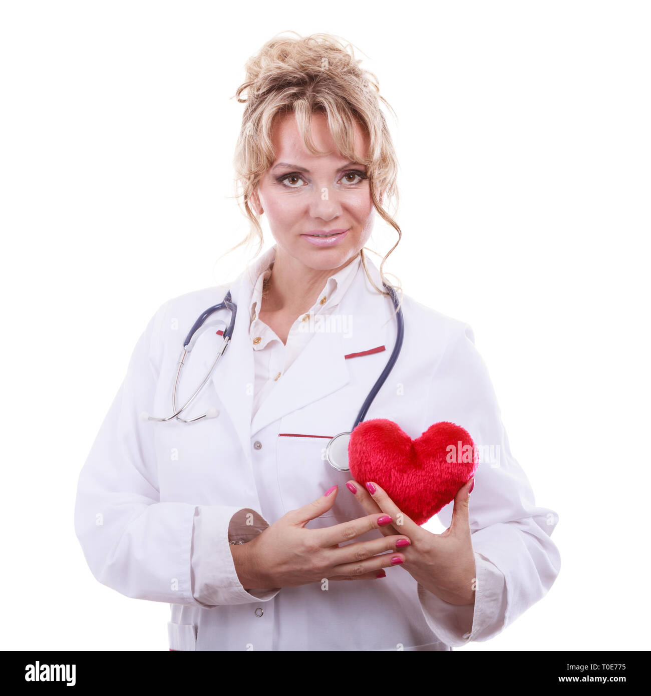 Periodic examinations. Cardiology concept. Female cardiologist holding ...