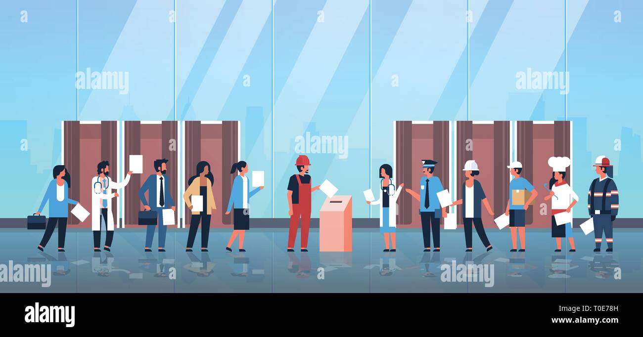 People election queue Stock Vector Images - Alamy