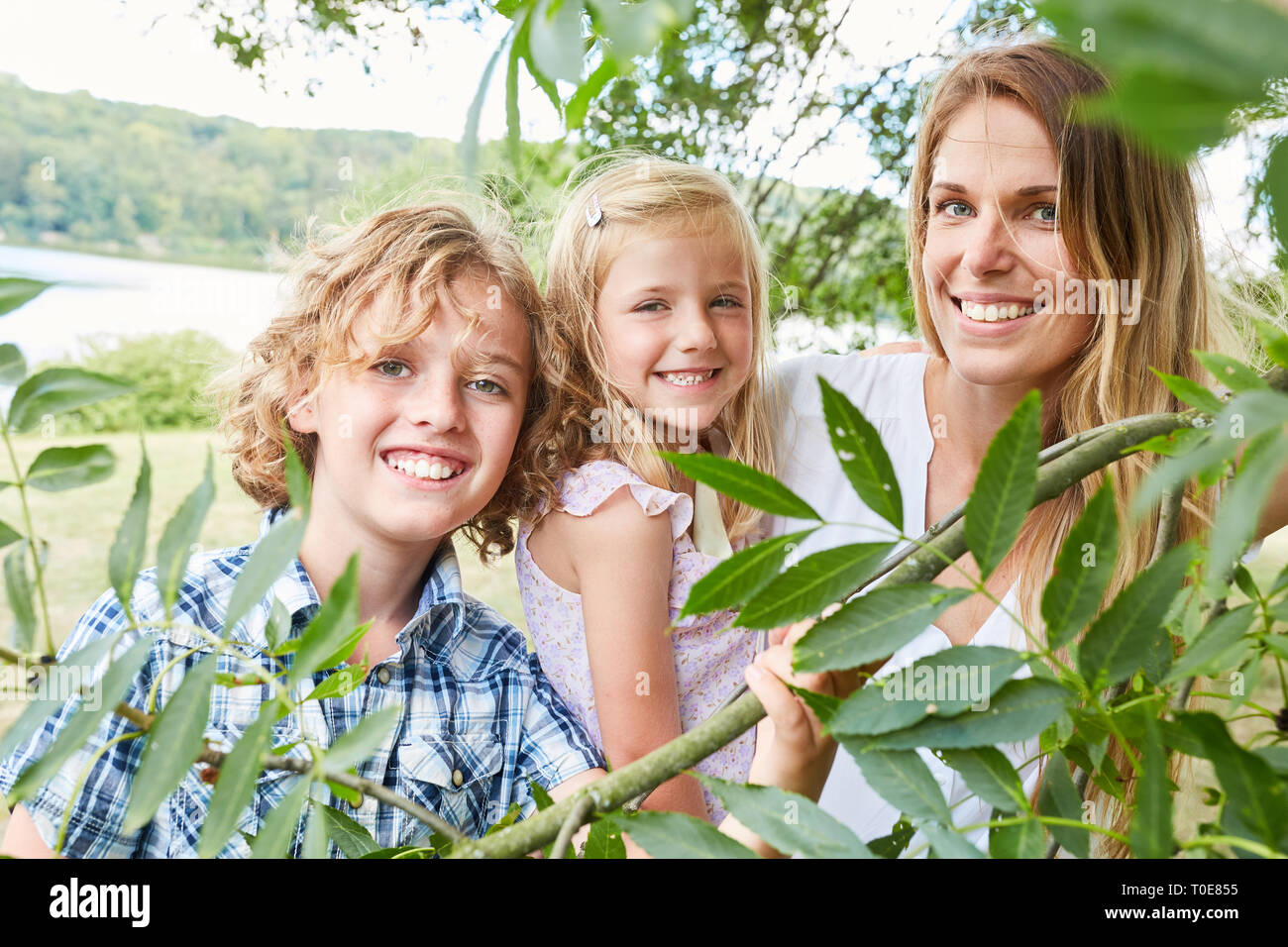 Happy mother and kids hi-res stock photography and images - Alamy