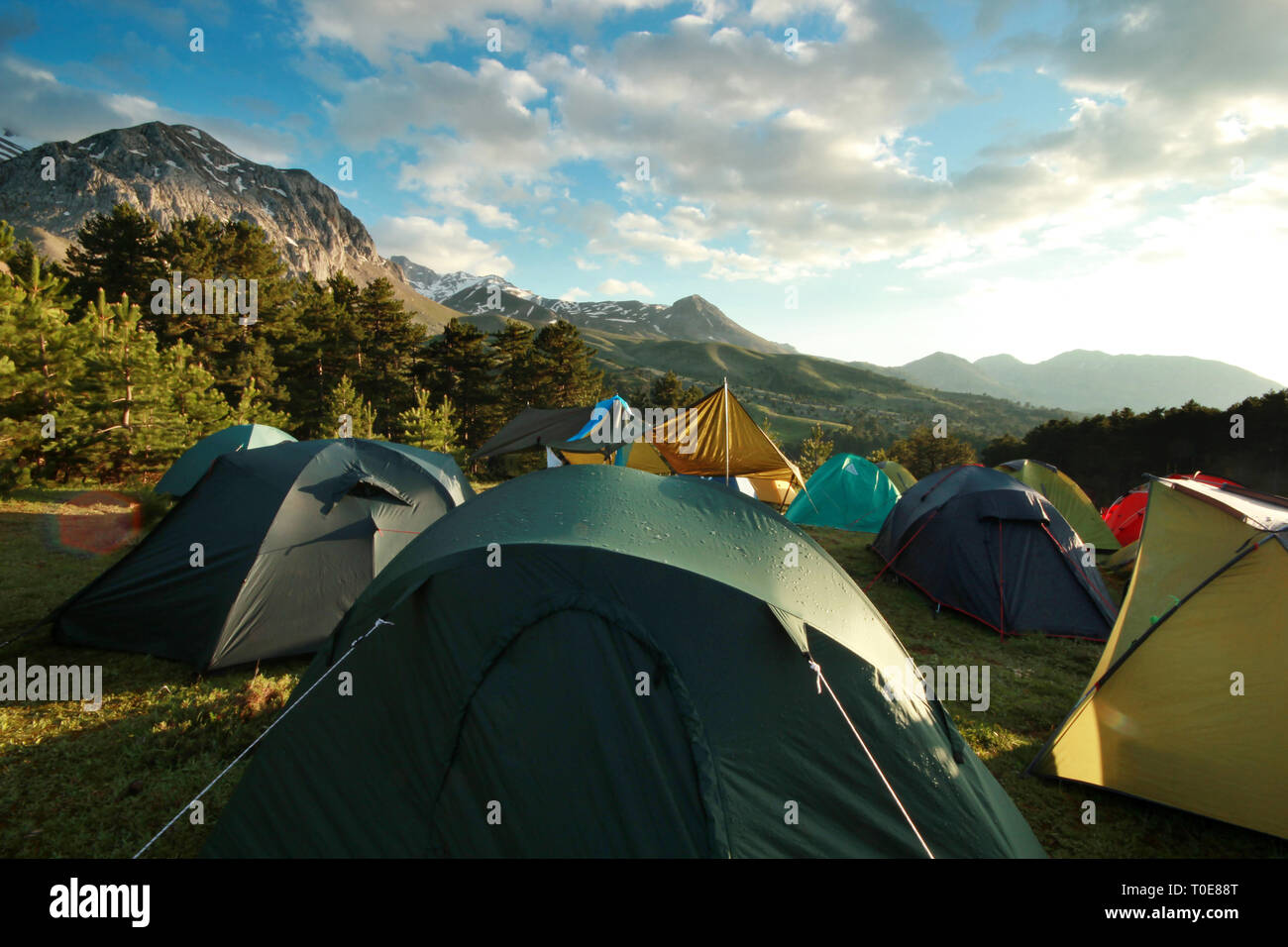 Traditional Summer Tent Camp Stock Photo - Alamy