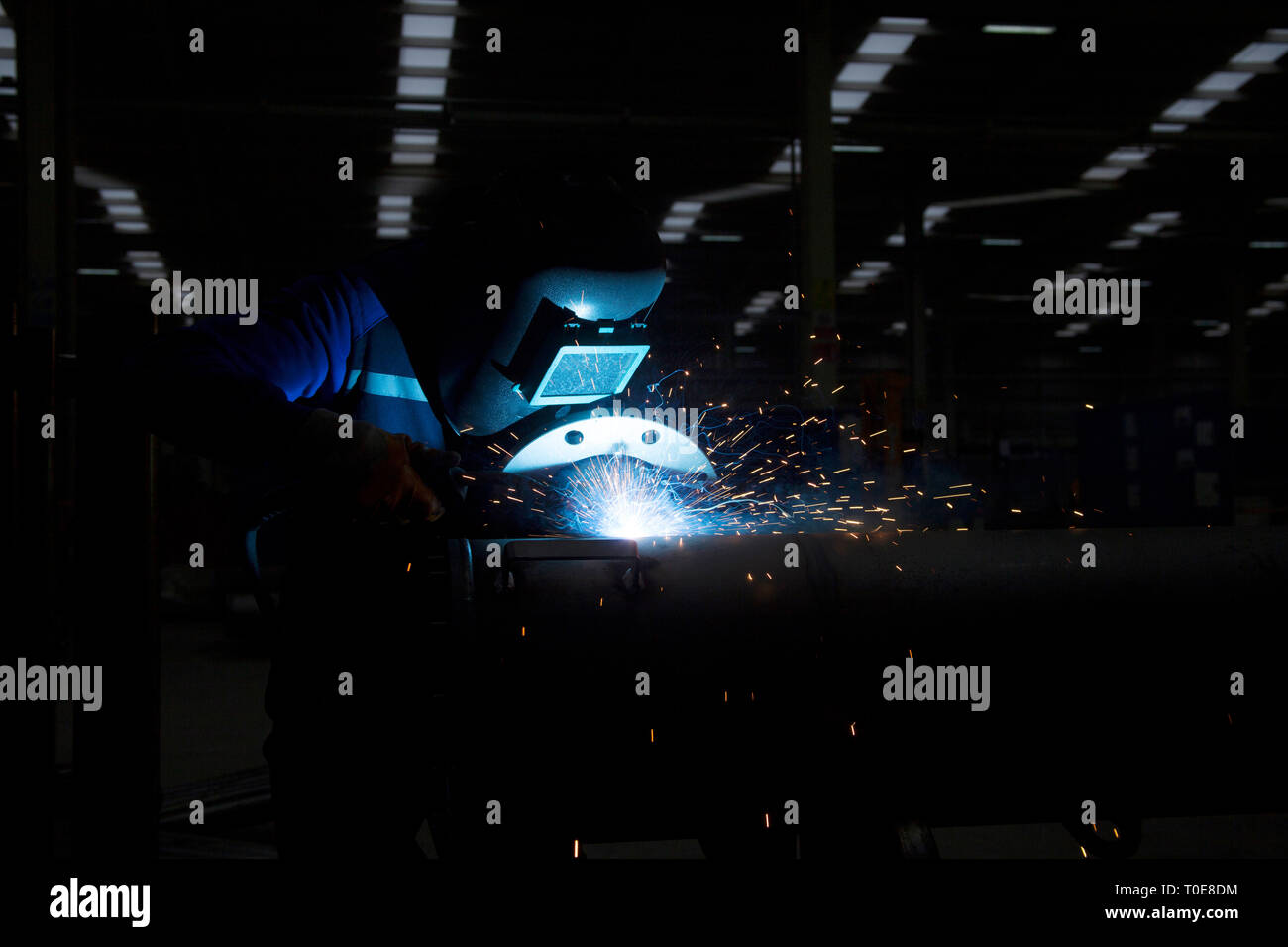 welding workshop and welder Stock Photo - Alamy