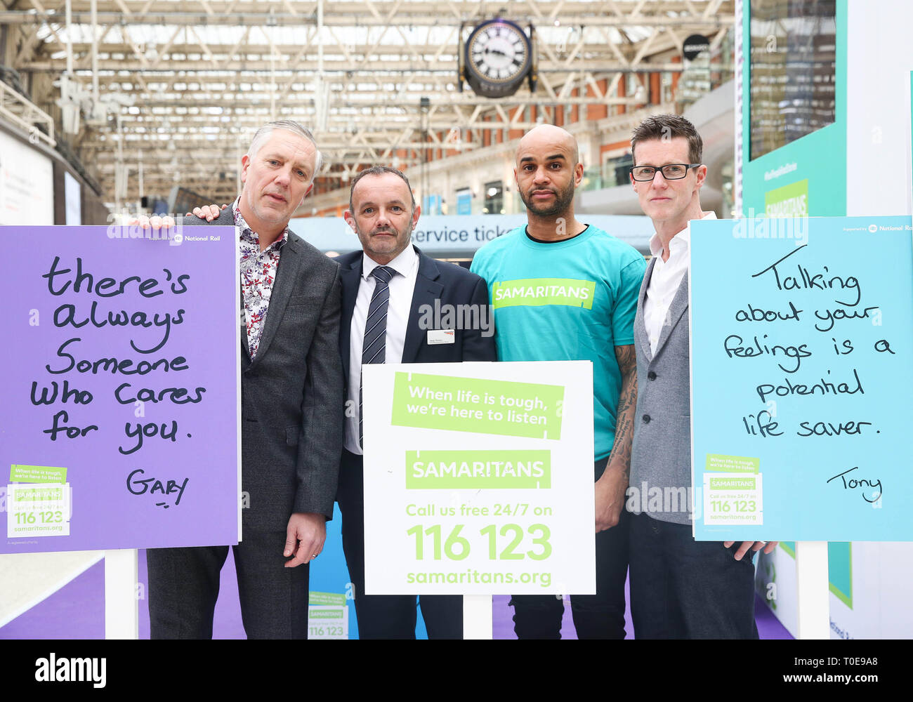 EDITORIAL USE ONLY (Left to right) Ian Stevens MBE, Suicide Prevention ...