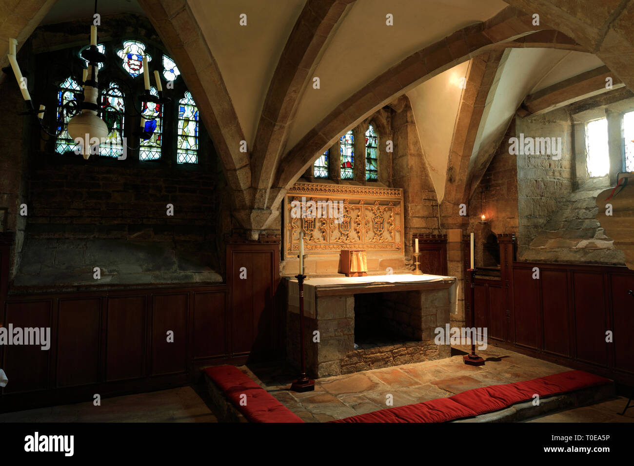 Interior of St Wulframs parish church, Grantham town, Lincolnshire ...
