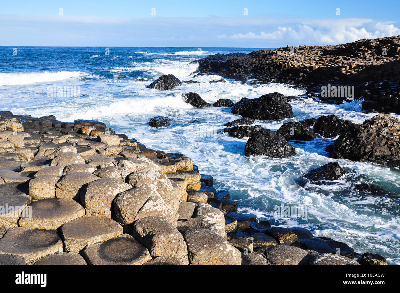 Basalt Formations at the Giants Causeway, Northern Ireland Stock Photo ...